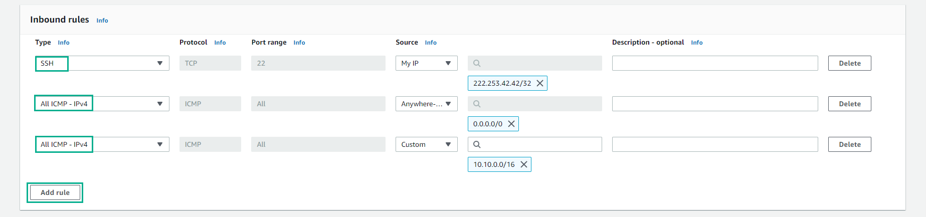 Tạo Security Group :: THIẾT LẬP VPC PEERING